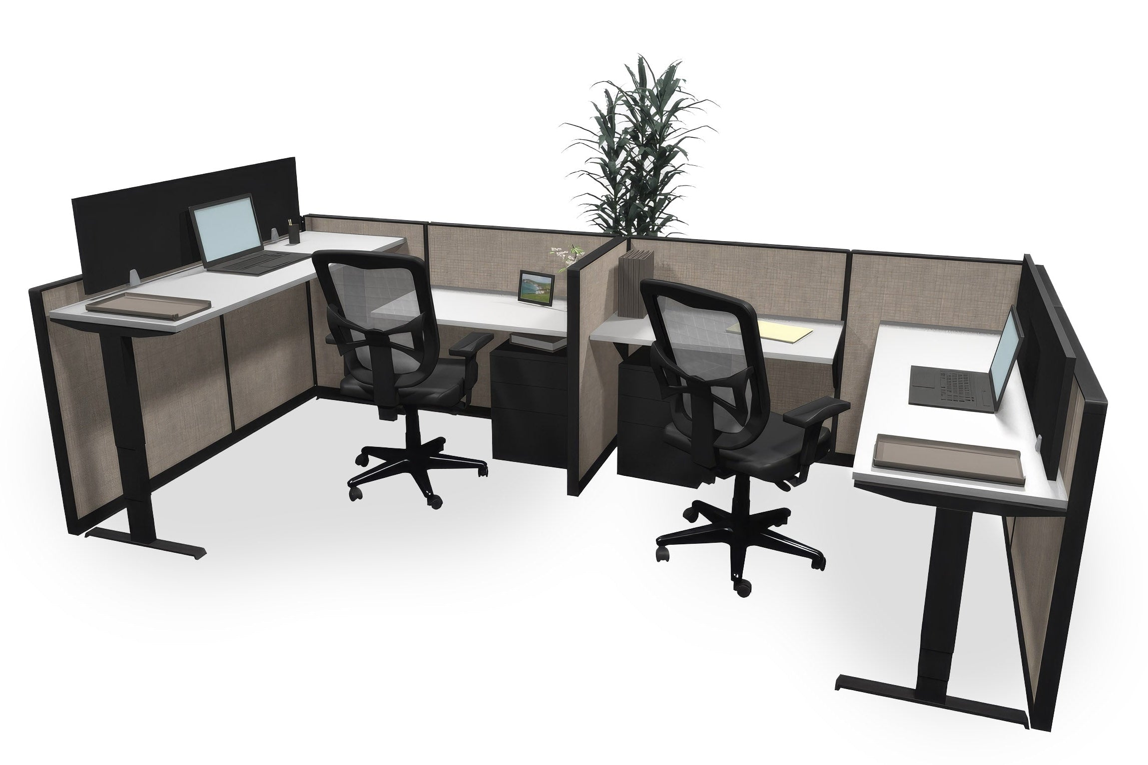 2 Pack Sit-Stand Workstations – Online Office Furniture