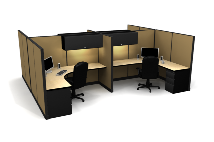 4 Pack 6x6 Workstations with 65" Panels – Online Office Furniture