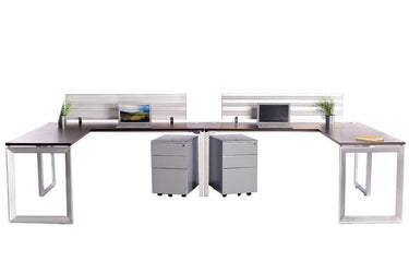 2 Pack Side by Side Options Workstations with Return and File Storage ...
